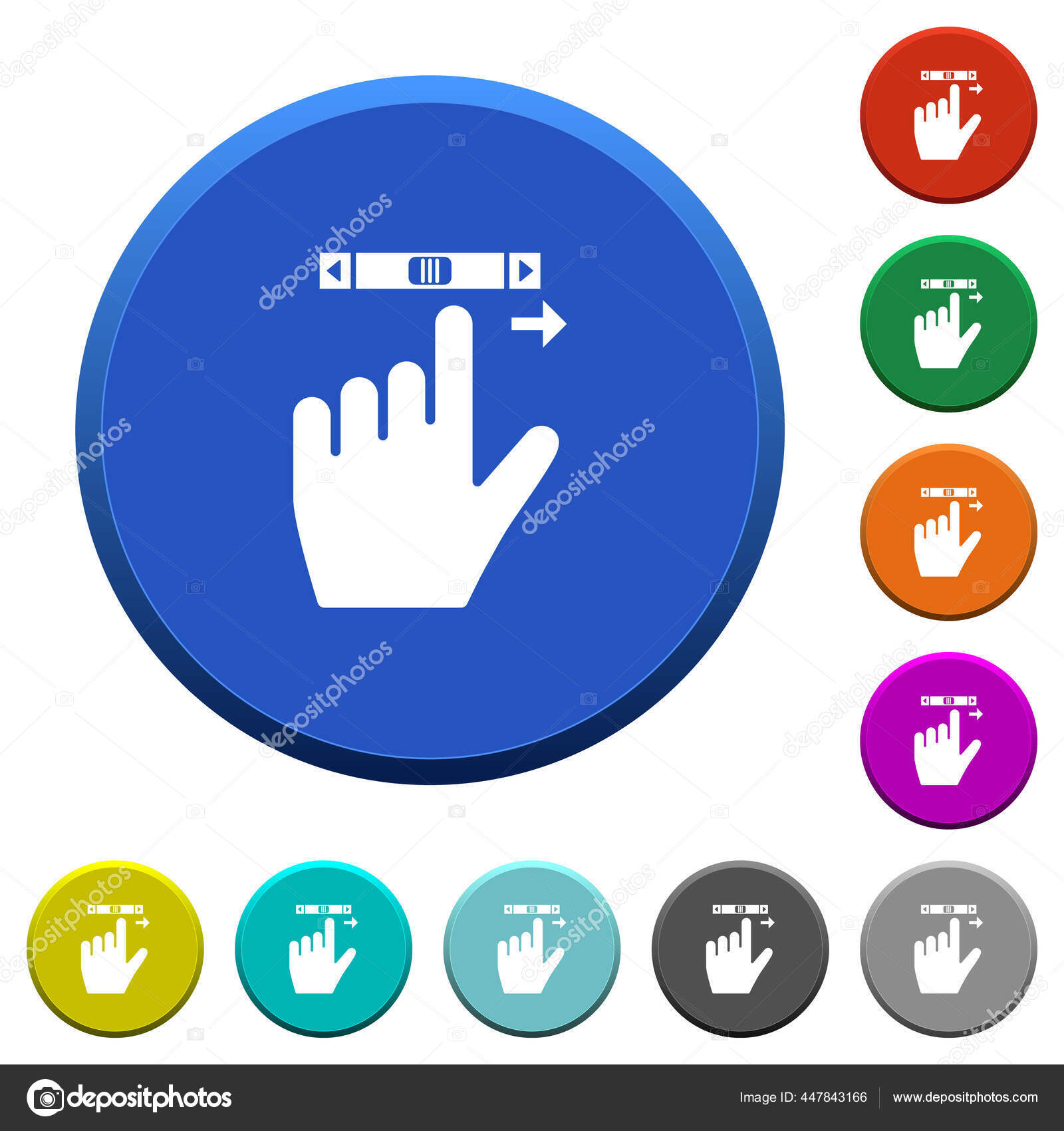 Left Handed Scroll Right Gesture Color Beveled Buttons Smooth Surfaces ...