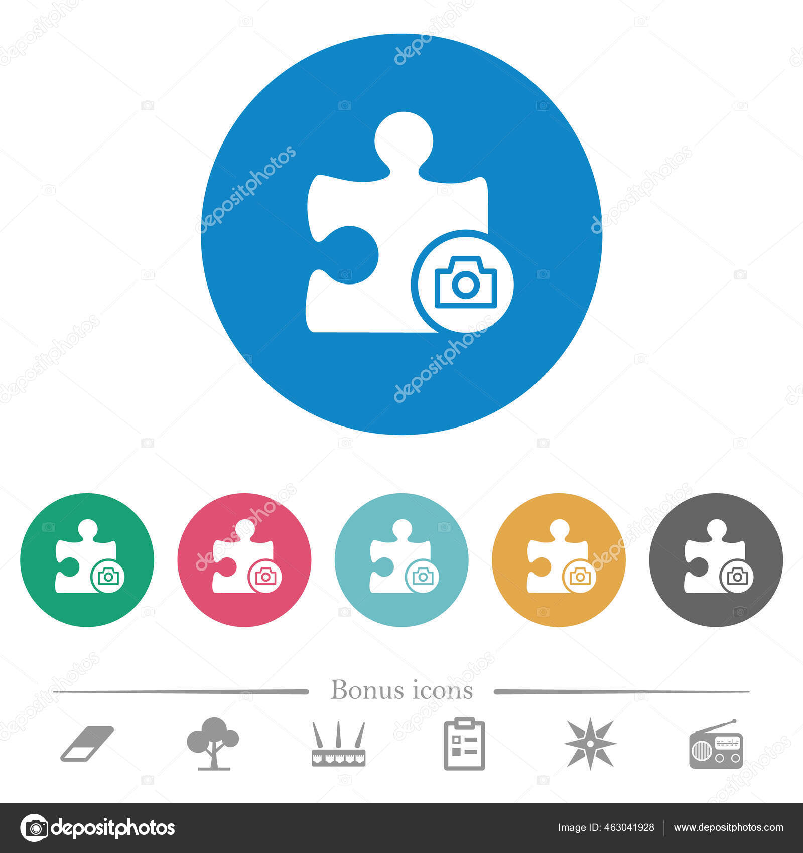 Camera Plugin Flat White Icons Color Backgrounds Bonus Icons Included ...