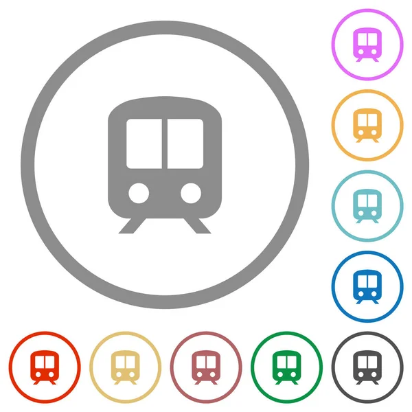 Tram Flat Color Icons Quadrant Frames White Background Stock Vector by ©renegadehomie 389998658