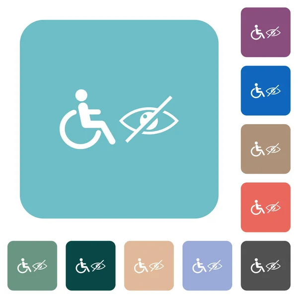 Wheelchair Visually Impaired Symbols Flat Color Icons Outlines Bonus ...