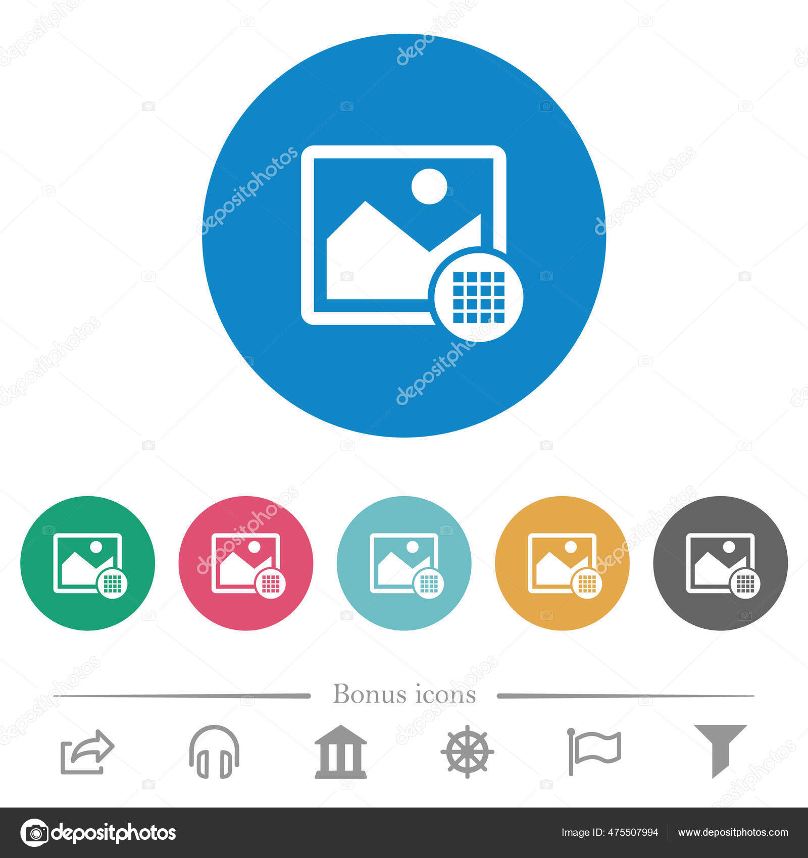 Image Color Palette Flat White Icons Color Backgrounds Bonus Icons ...