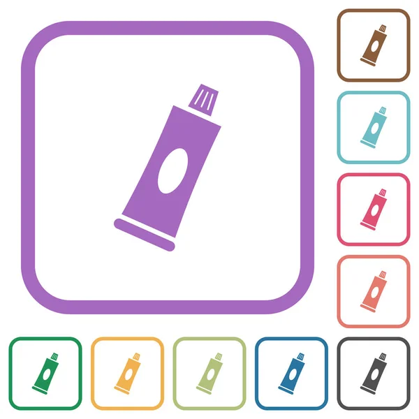 Toothpaste Tube Simple Icons Color Rounded Square Frames White ...