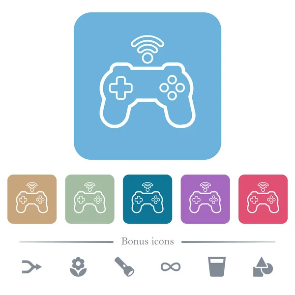 Wireless Game Controller Flat White Icons Color Backgrounds Background ...
