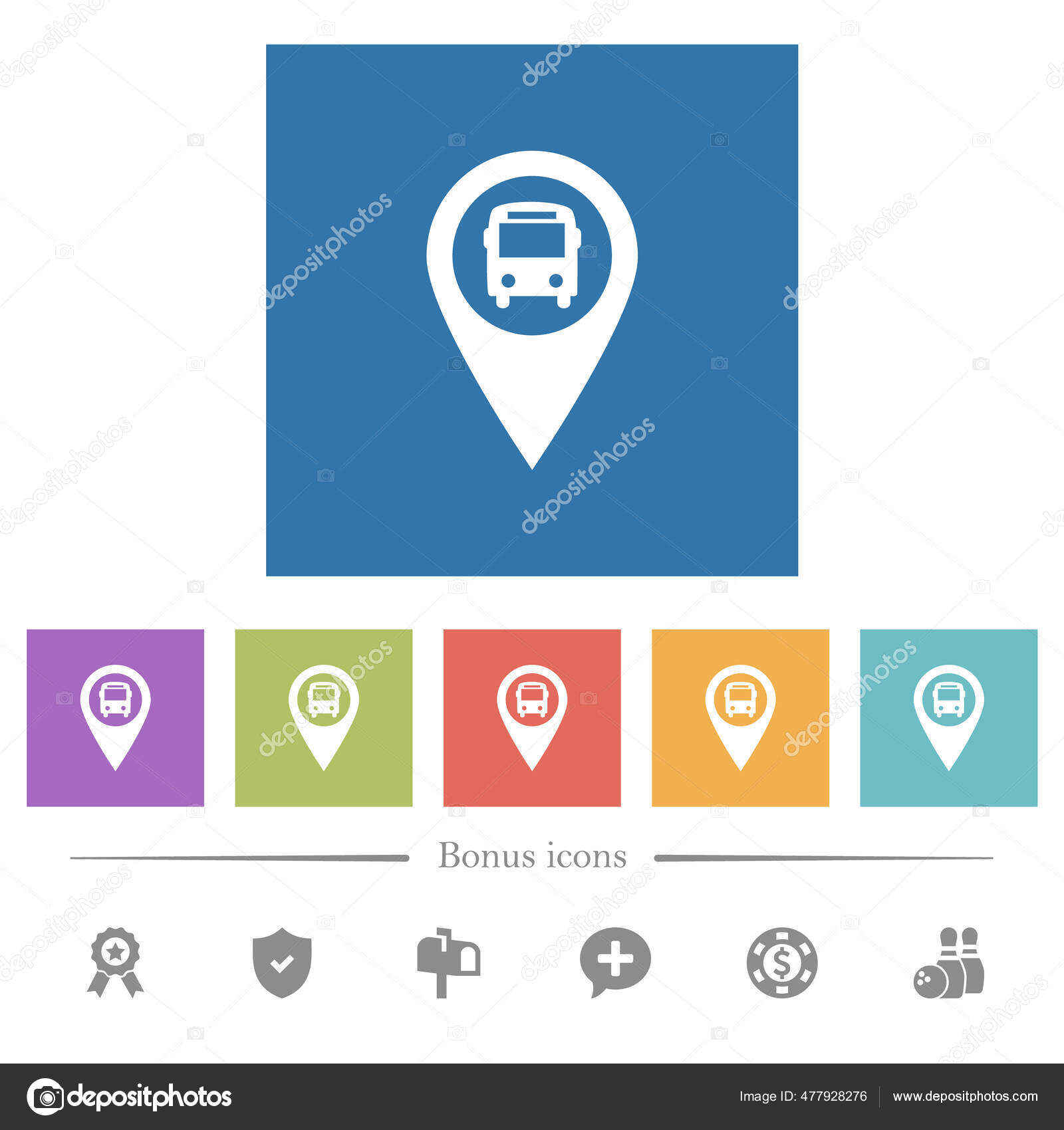 Transporte Público Gps Mapa Ubicación Plana Iconos Blancos Fondos ...