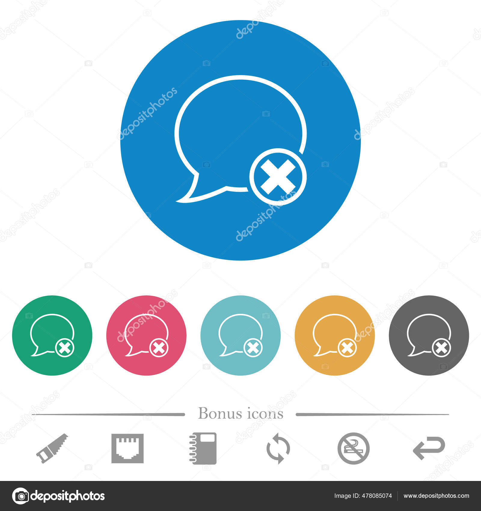 Cancel Message Outline Flat White Icons Color Backgrounds Bonus Icons ...