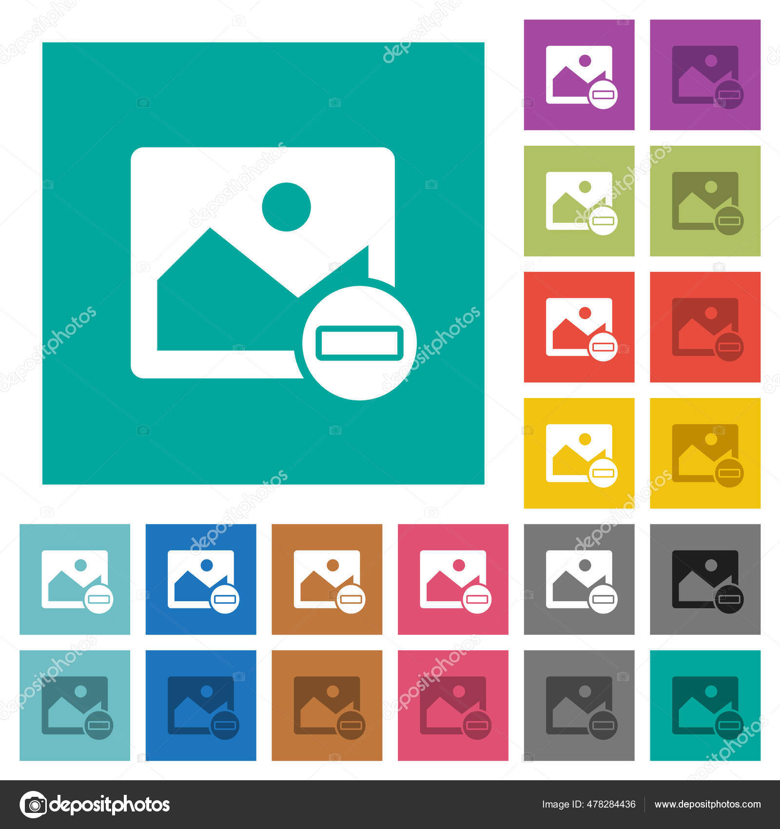 Remove Image Multi Colored Flat Icons Plain Square Backgrounds Included ...