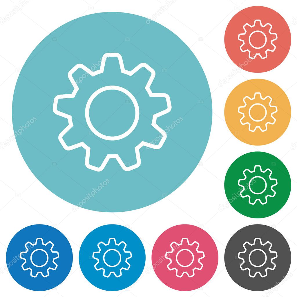 Settings Flat White Icons Color Backgrounds Vector de stock por ...