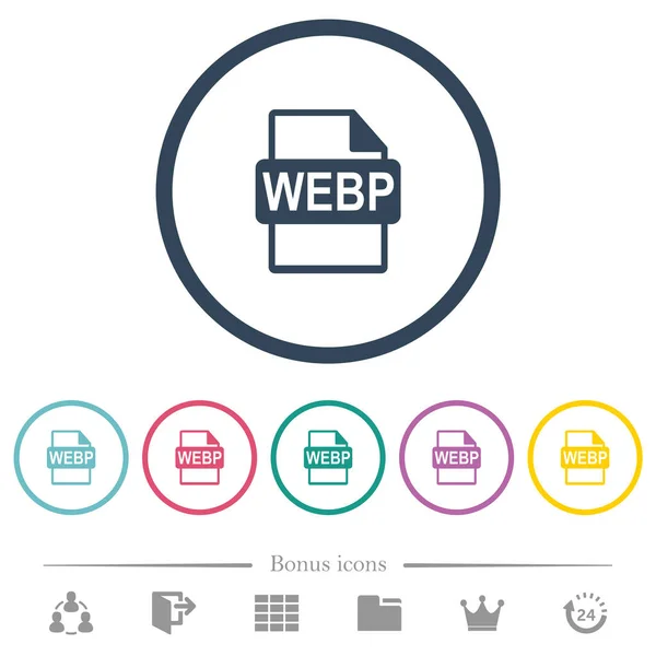 Formato Archivo Webp Iconos Planos Multicolores Sobre Fondos Redondos ...