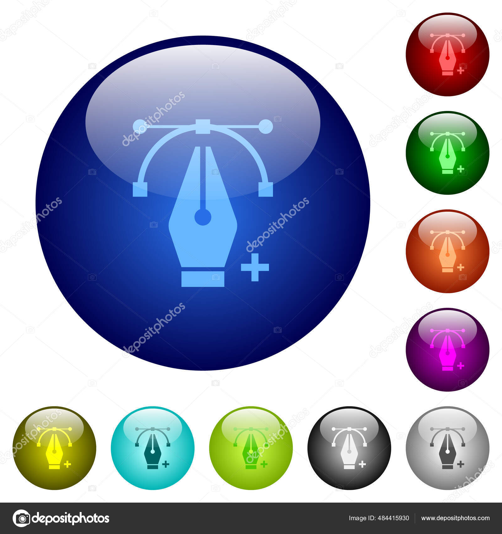Adding Editing Point Pen Tool Icons Glass Buttons Multiple Colors Stock ... Adding Editing Point Pen Tool Icons Glass Buttons Multiple Colors Stock ...
