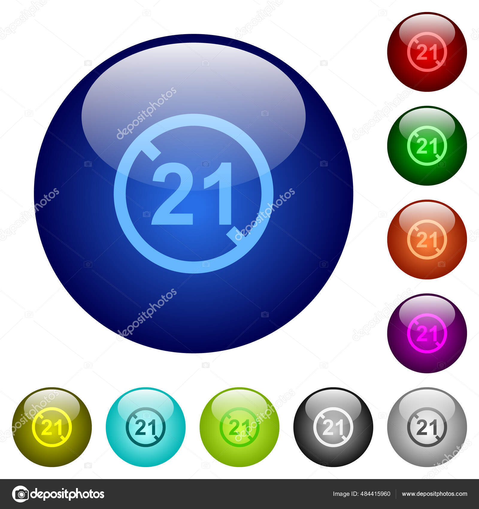 Allowed Icons Glass Buttons Multiple Colors Arranged Layer Structure Stock Vector Image by ...