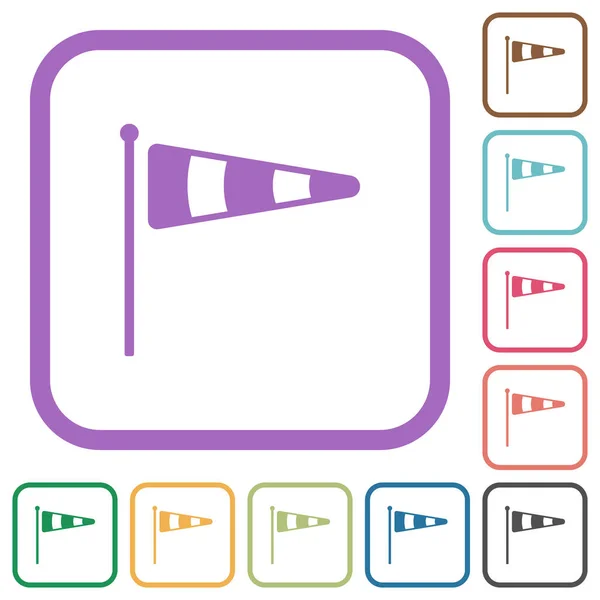 Windsock Indicator Outline Flat Color Icons Outlines White Background Stock Vector by ...