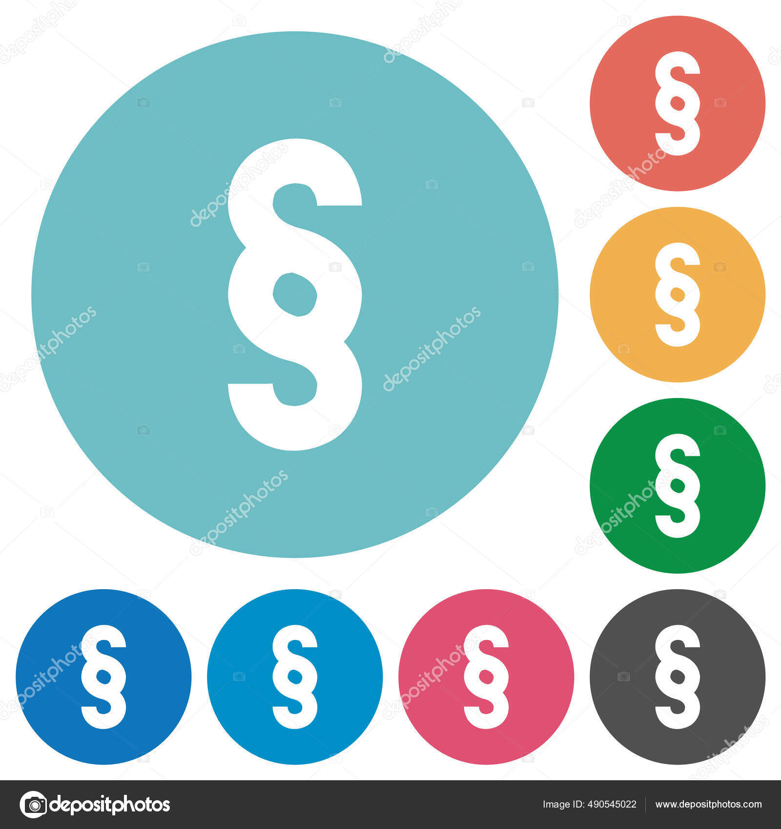 Paragraph Symbol Flat White Icons Color Backgrounds Stock Vector by ...