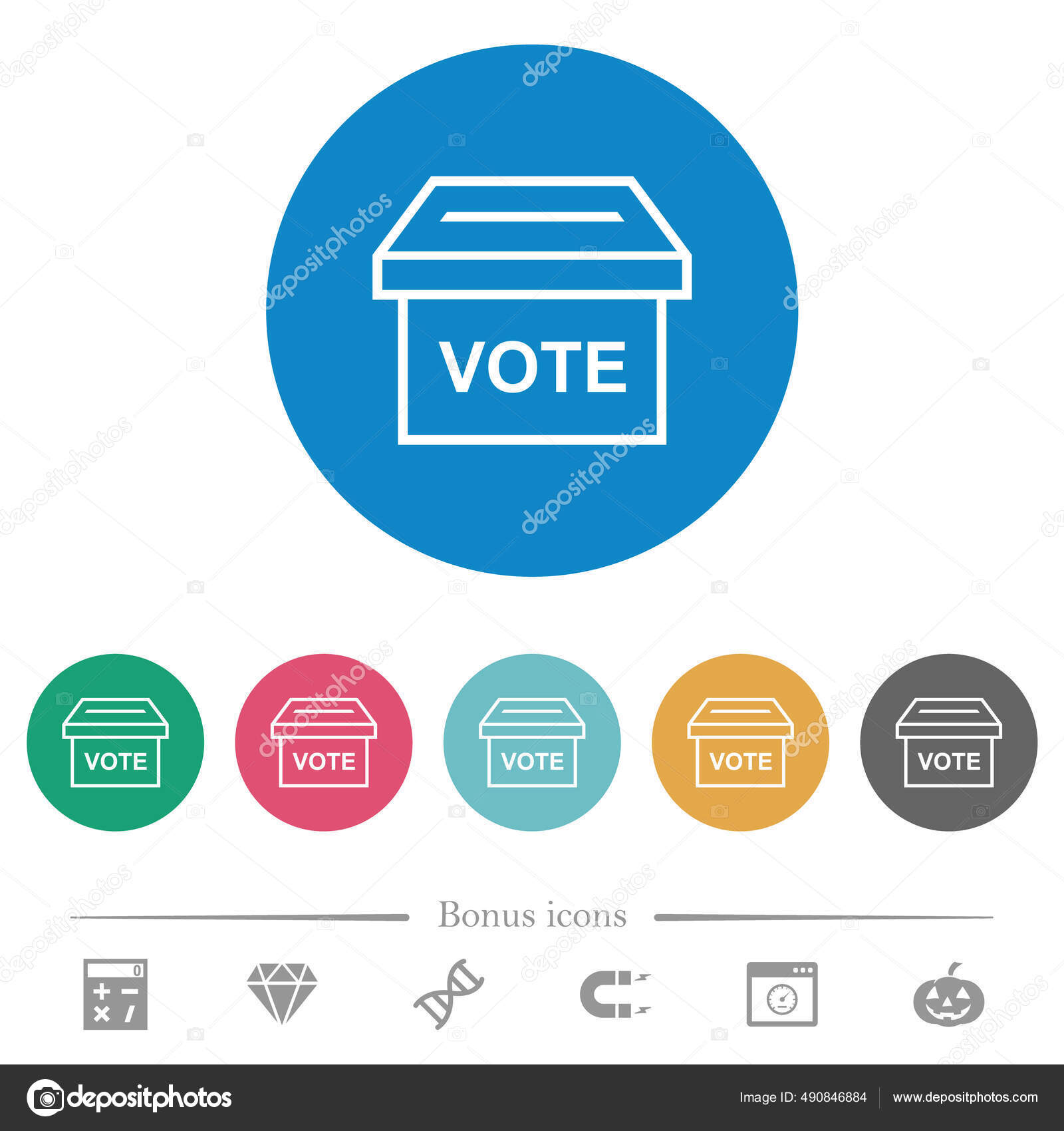 Ballot Box Outline Flat White Icons Color Backgrounds Bonus Icons Stock Vector by ©renegadehomie ...