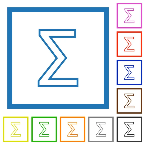 Sum Symbol Outline Flat White Icons Color Backgrounds Background Color ...