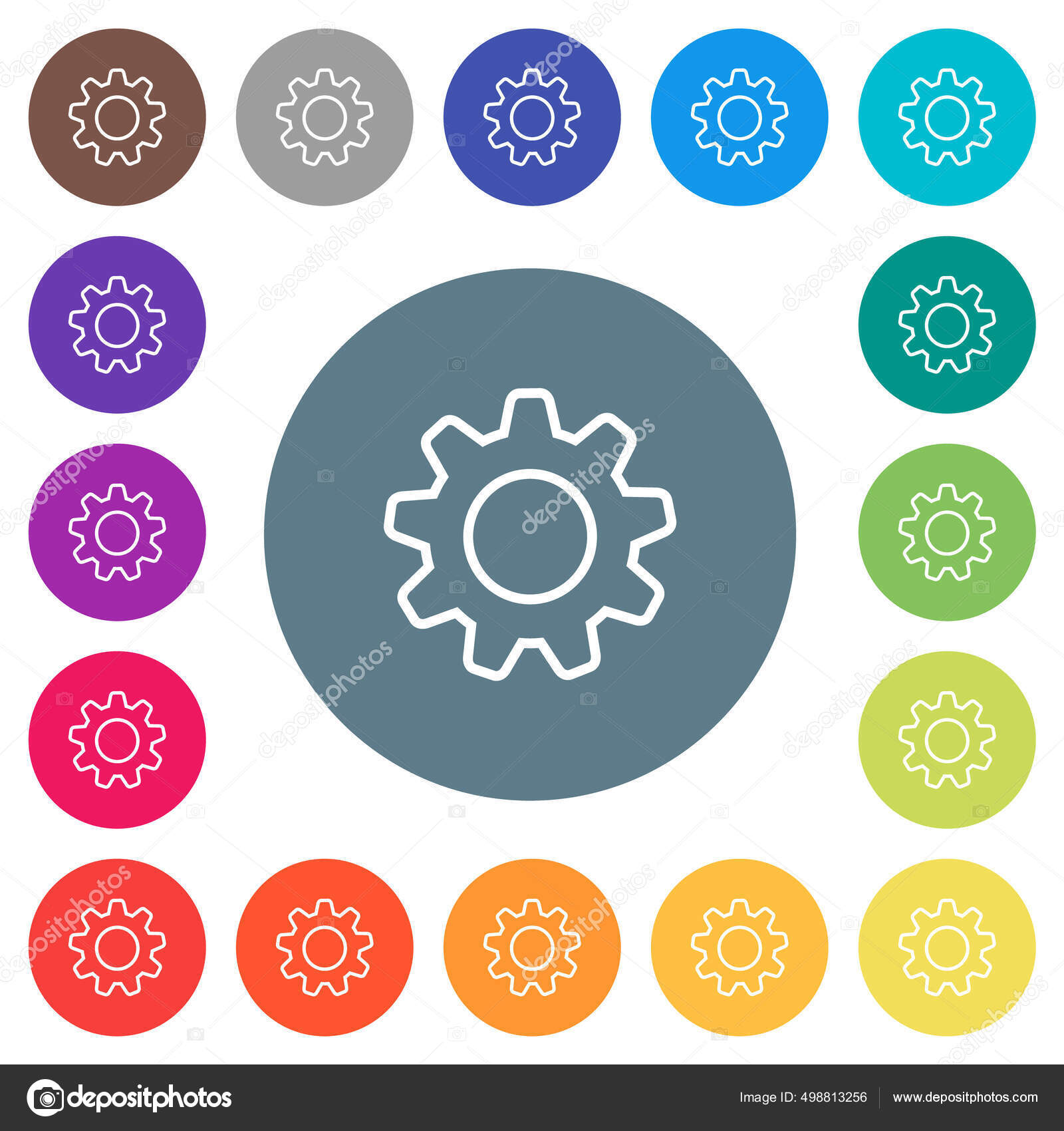 Settings Outline Flat White Icons Color Backgrounds Background Color ...