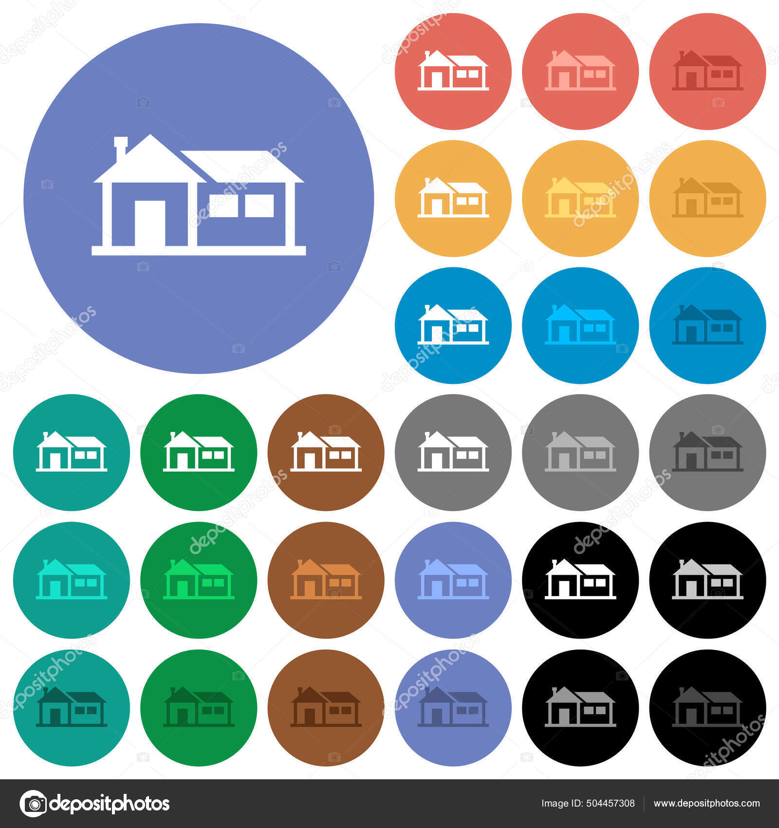 Family House Multi Colored Flat Icons Backgrounds Included White Light ...
