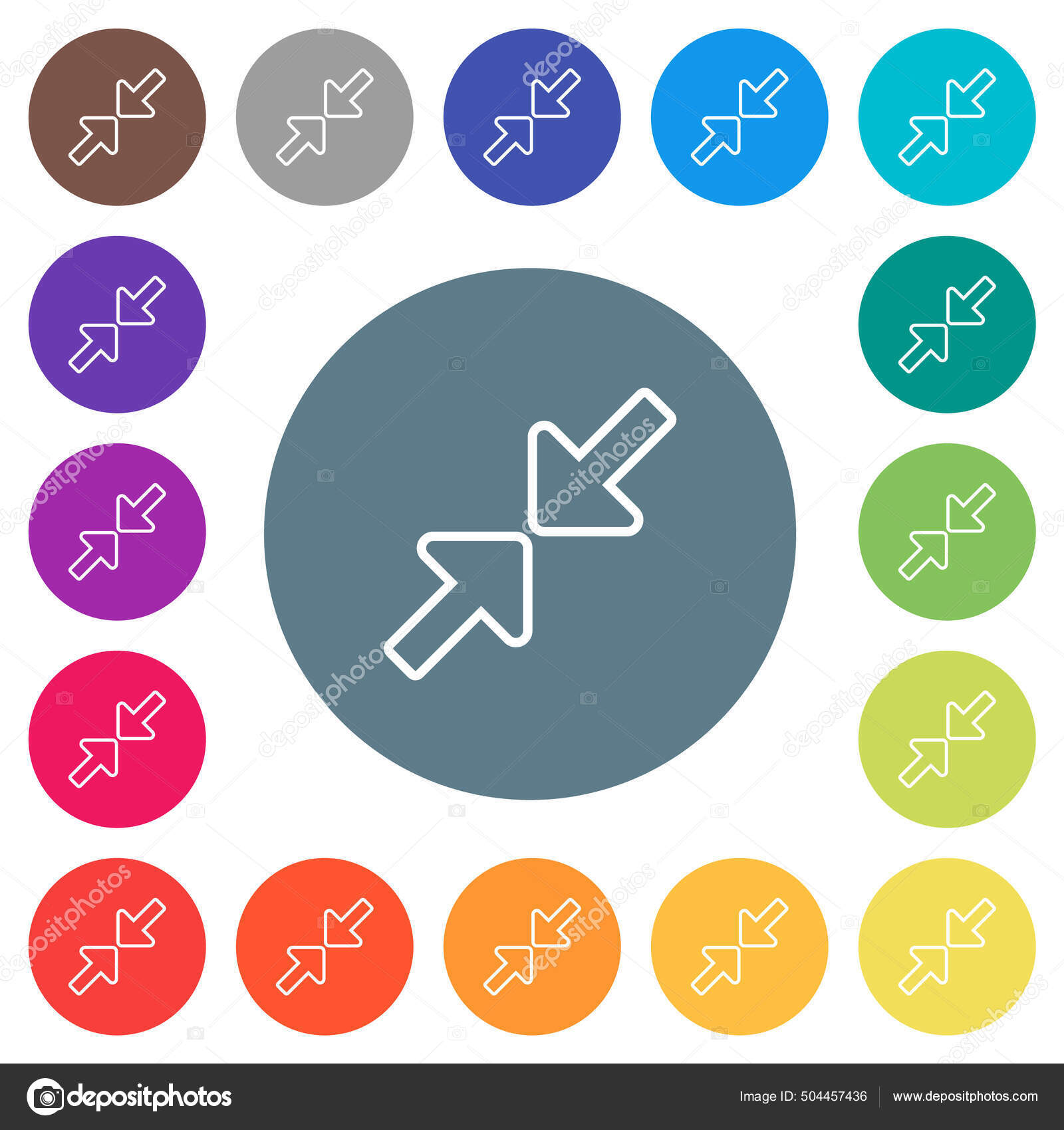 Resize Small Outline Flat White Icons Color Backgrounds Background ...