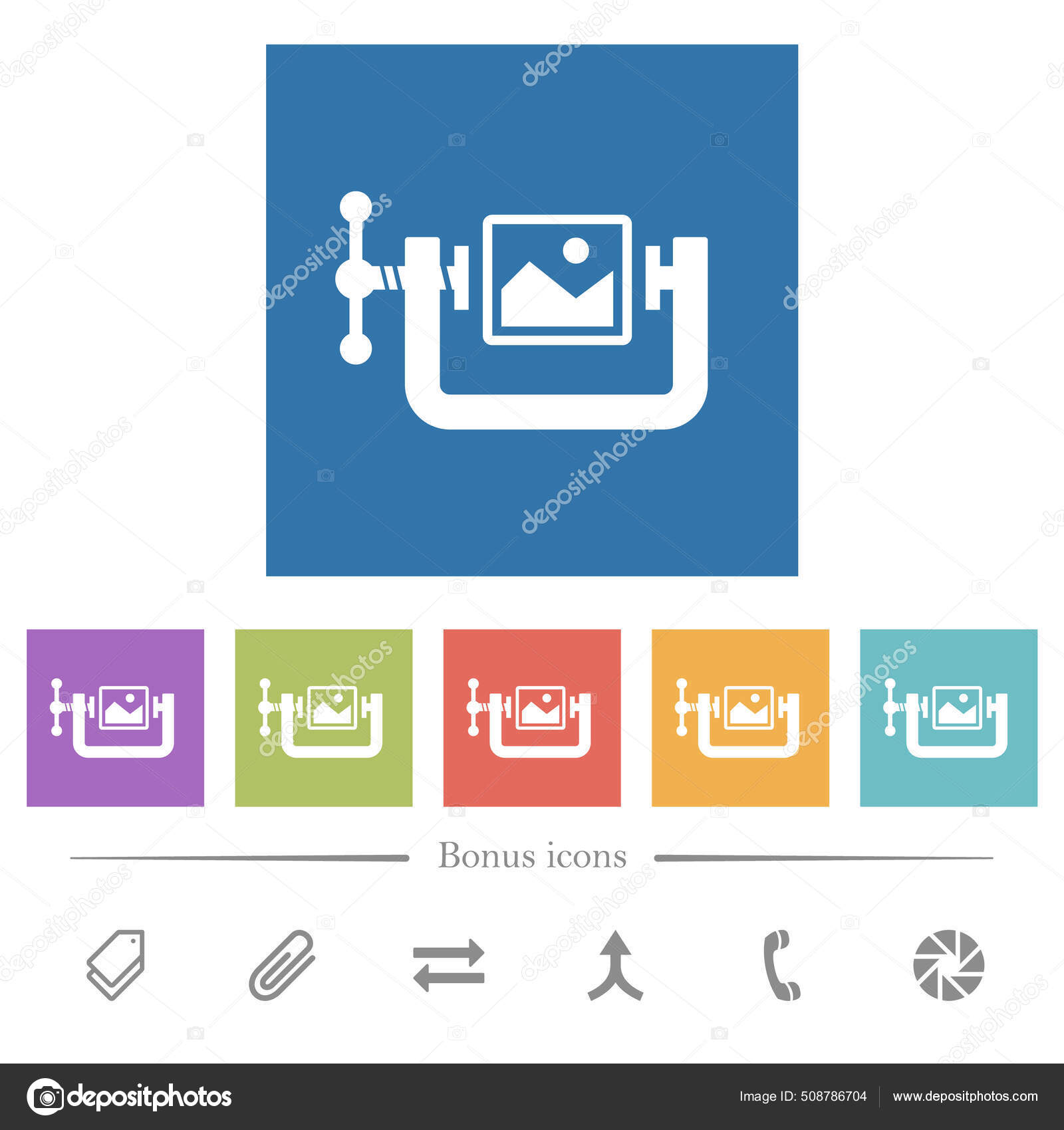 Image Compression Solid Flat White Icons Square Backgrounds Bonus Icons ...