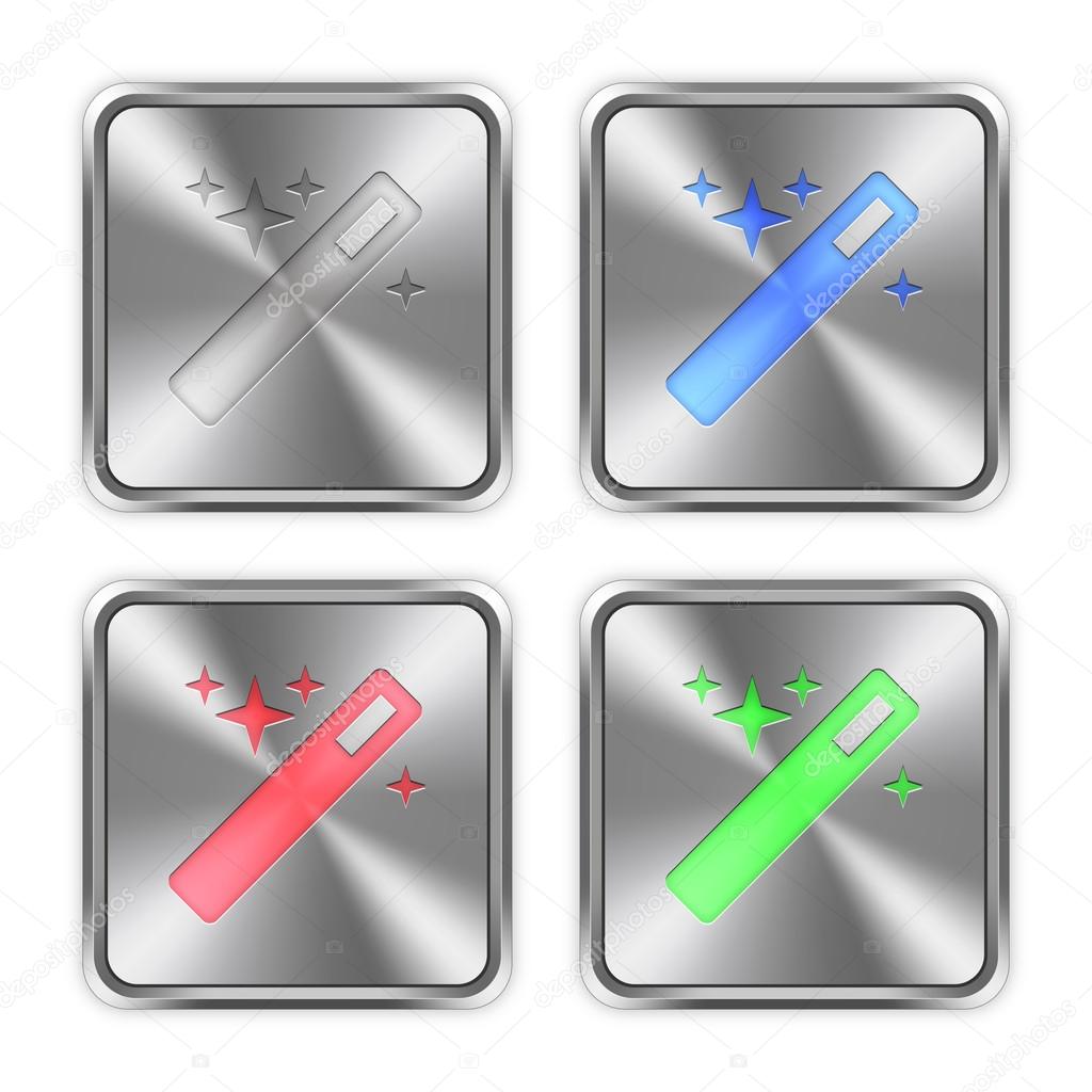 Color magic wand steel buttons Stock Vector Image by ©renegadehomie #91256696