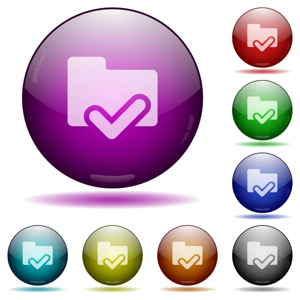 Folder Icons Color Illuminated Spherical Glass Buttons Black Background Can Stock Vector by ...