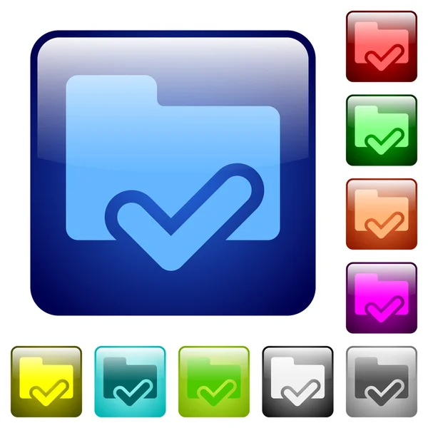 Folder Icons Color Illuminated Spherical Glass Buttons Black Background ...