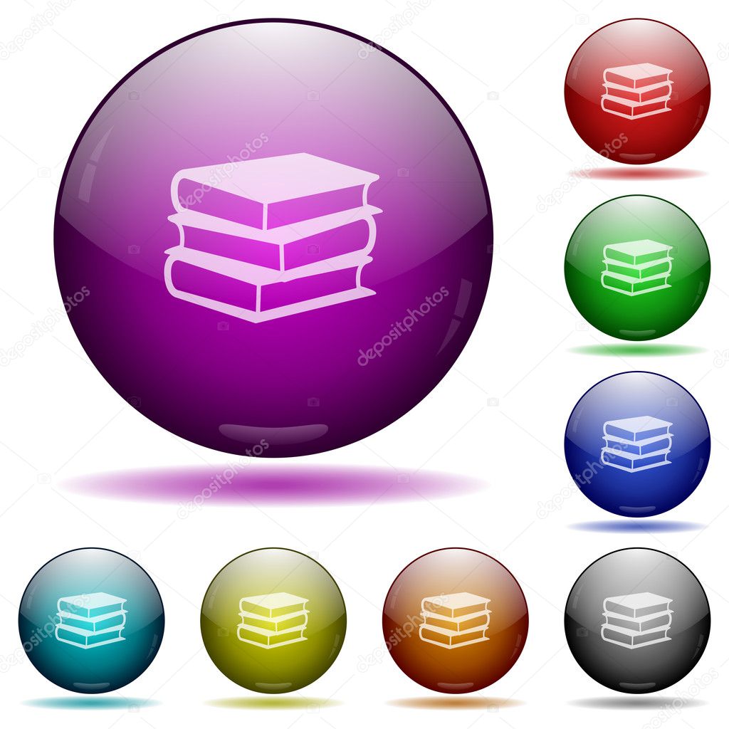 Books glass sphere buttons Stock Vector by ©renegadehomie 95782386