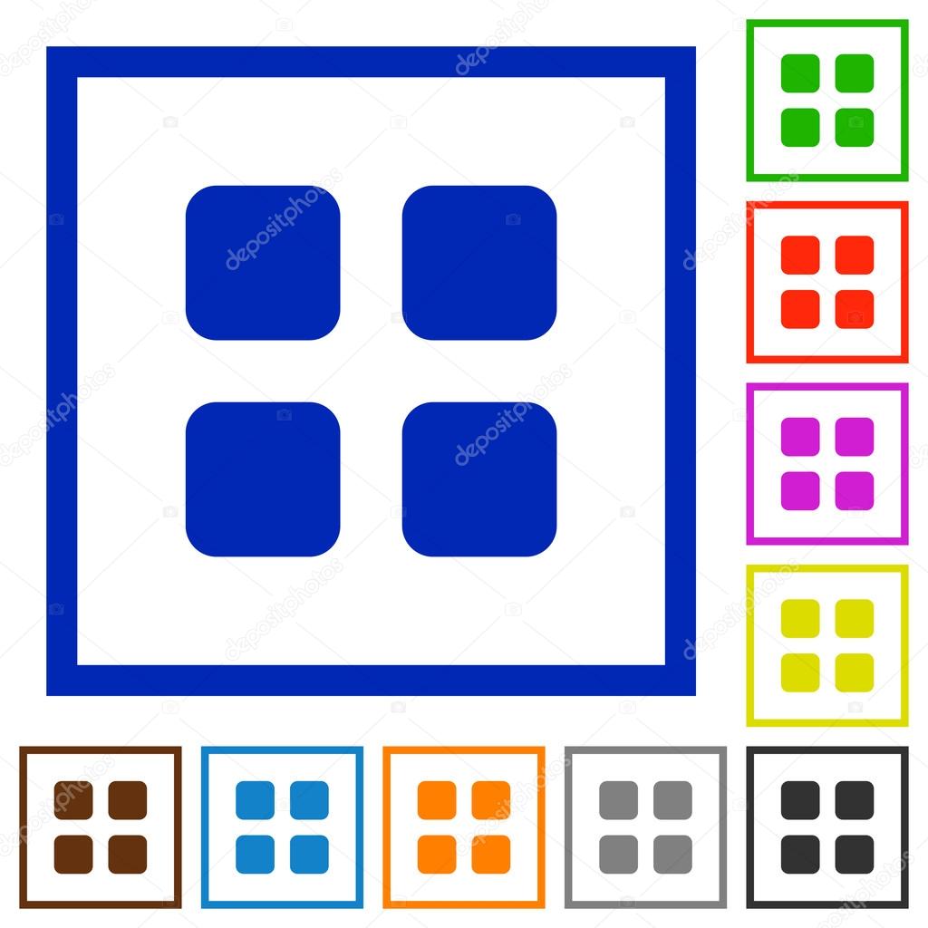 Large grid view framed flat icons Stock Vector by ©renegadehomie 97215166