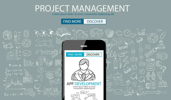 Project Management with Doodle design style Stock Vector Image by ...