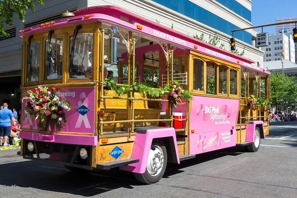 Grayline Big Pink Sightseeing Trolley - Stock Image - Everypixel