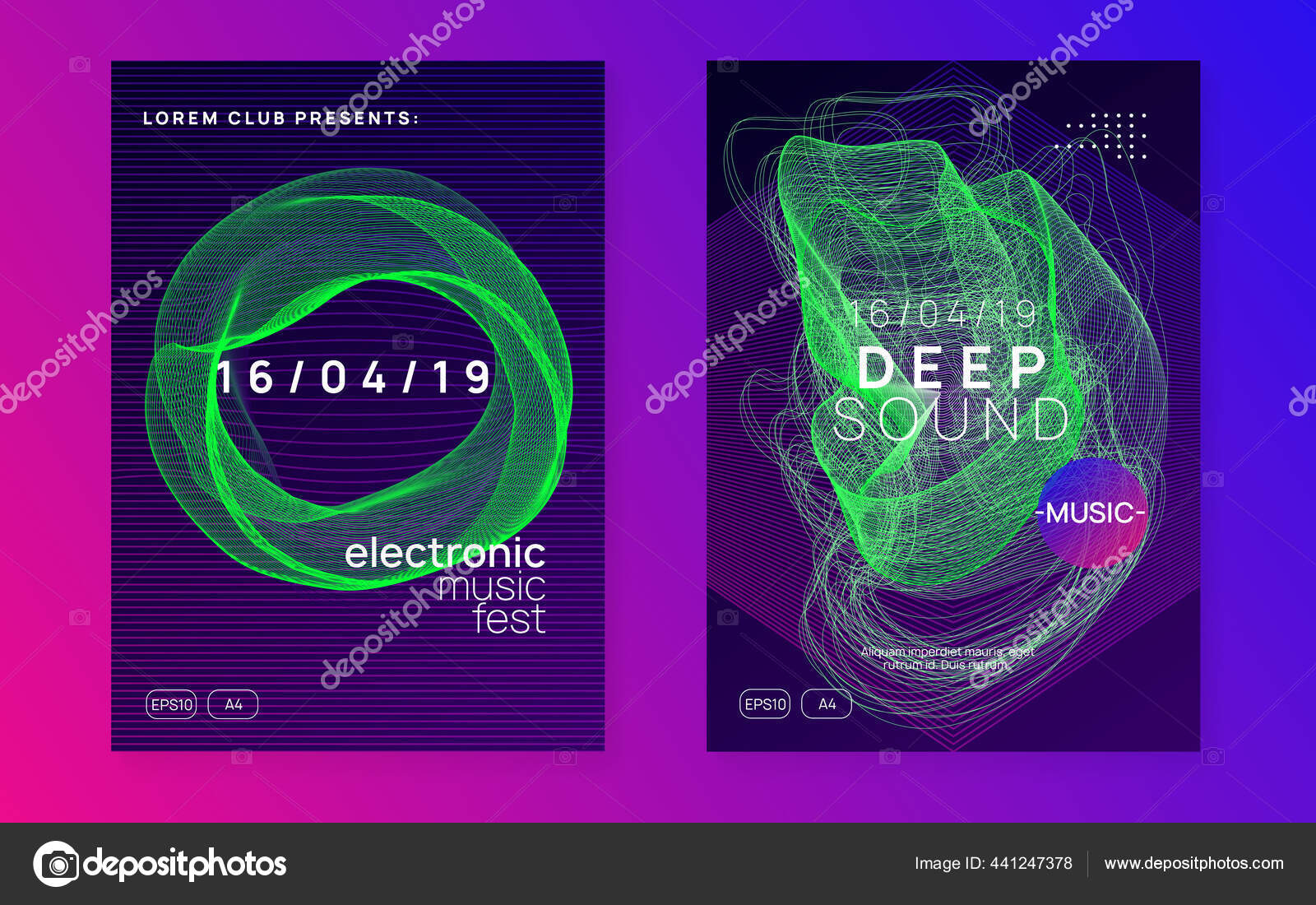 Electronic Fest Dynamic Gradient Shape Line Digital Concert Brochure ...