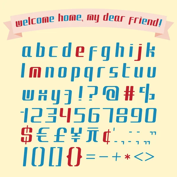 Alphabet, numbers, punctuation marks set and funny banner isolat ...