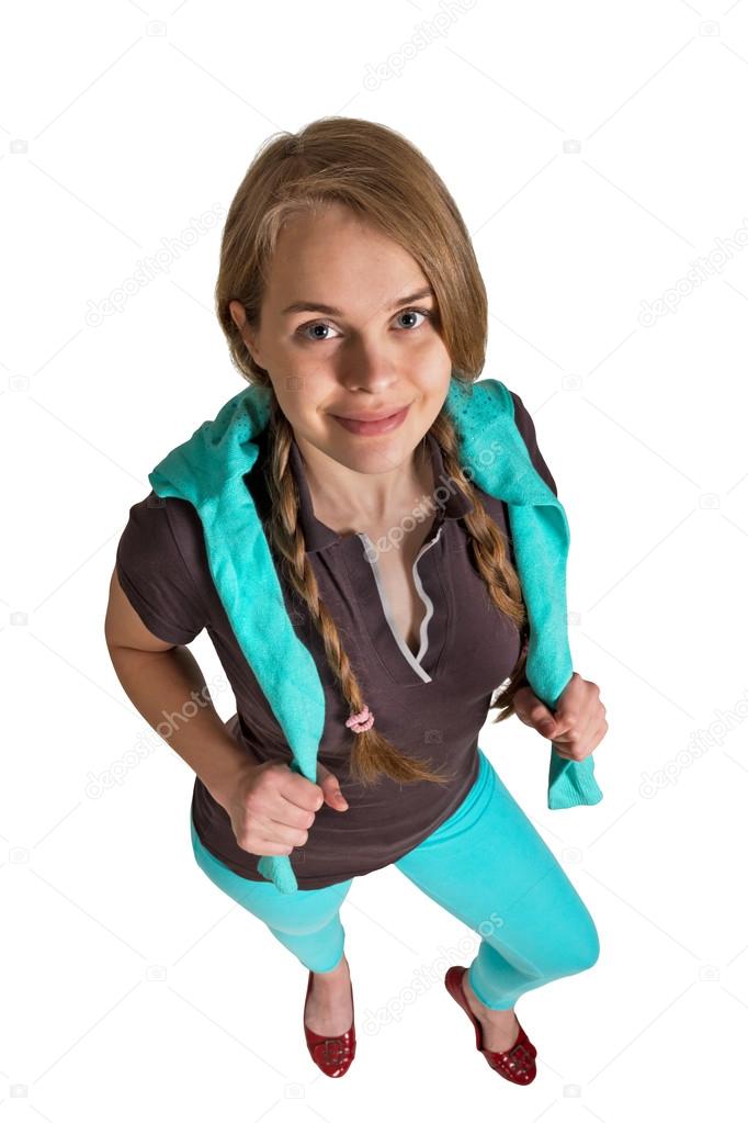 Smilling girl from above — Stock Photo © aaron007 #83132998