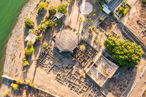 Vista aérea de Cafarnaúm, Galilea, Israel — Foto editorial de stock ...
