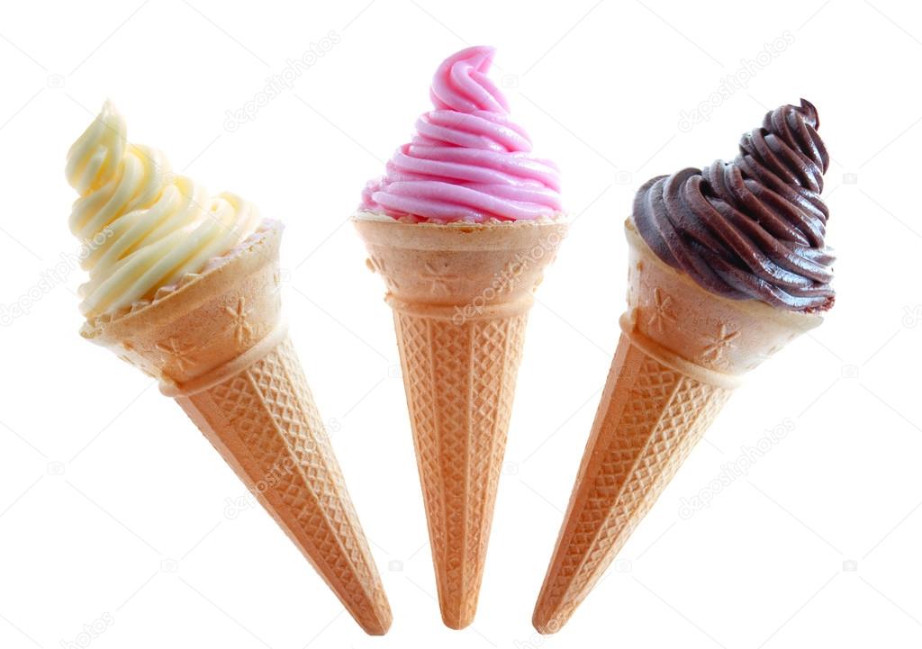 Tres conos de helado: fotografía de stock © nupix #73301643 | Depositphotos