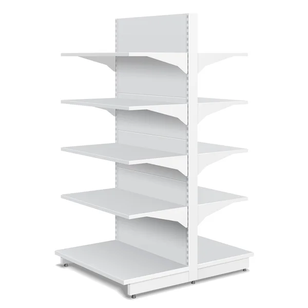 White Blank Empty Showcase Displays With Retail Shelves Products 3D On ...