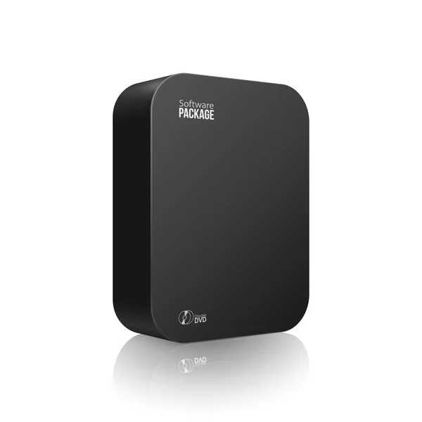 Opened Octagon Modern Black Software Package Box. Mock Up, Template ...