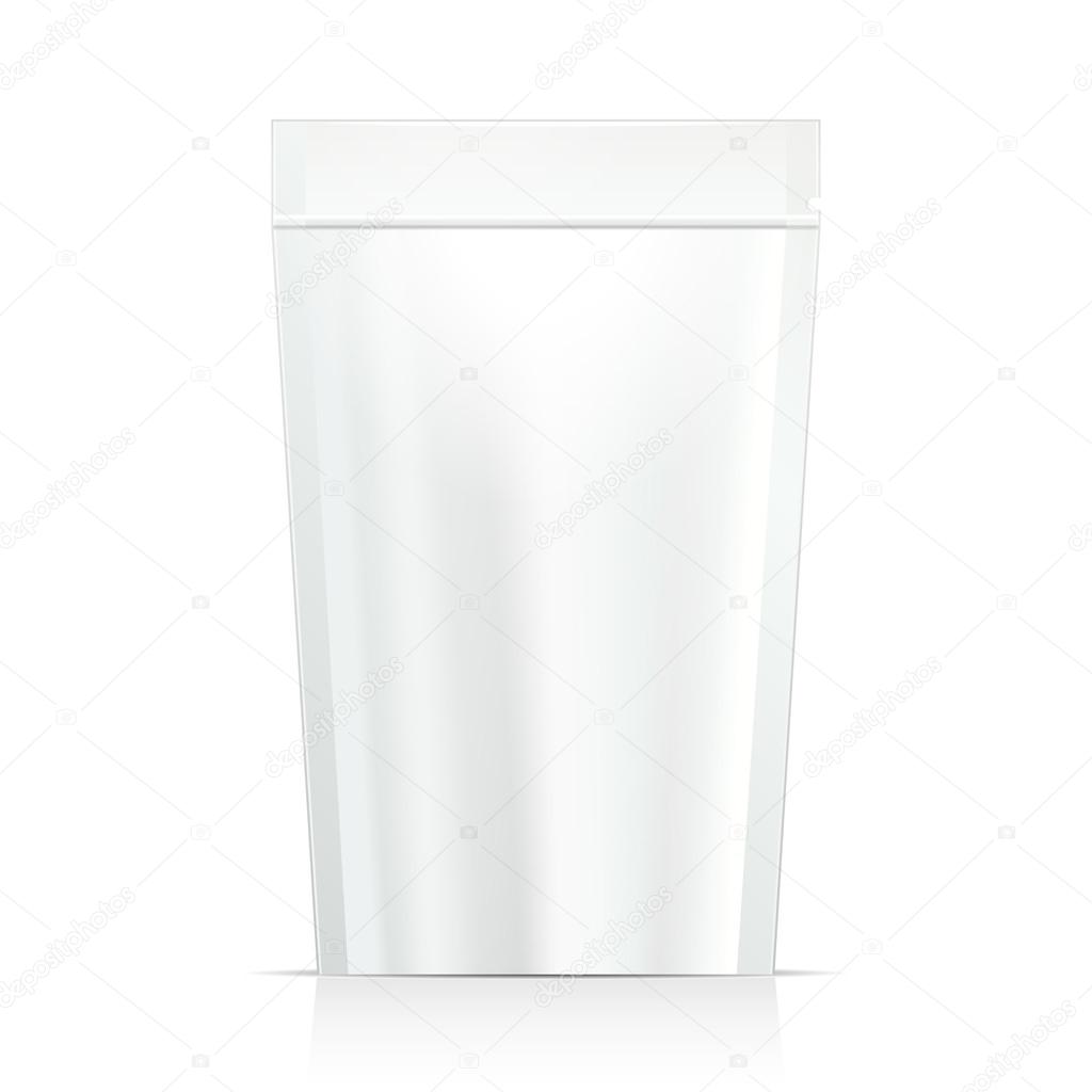 Blanco Mock Up Blank Foil Food or Drink Doypack Bag Packaging ...