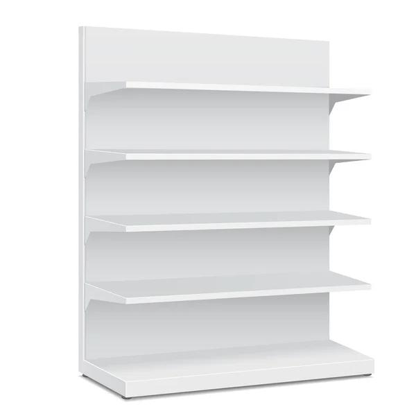 White Blank Empty Showcase Displays With Retail Shelves Products 3D On ...