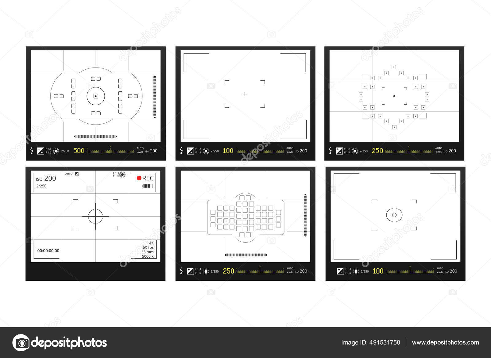 Screen modes video and photo shooting template Stock Vector by ...