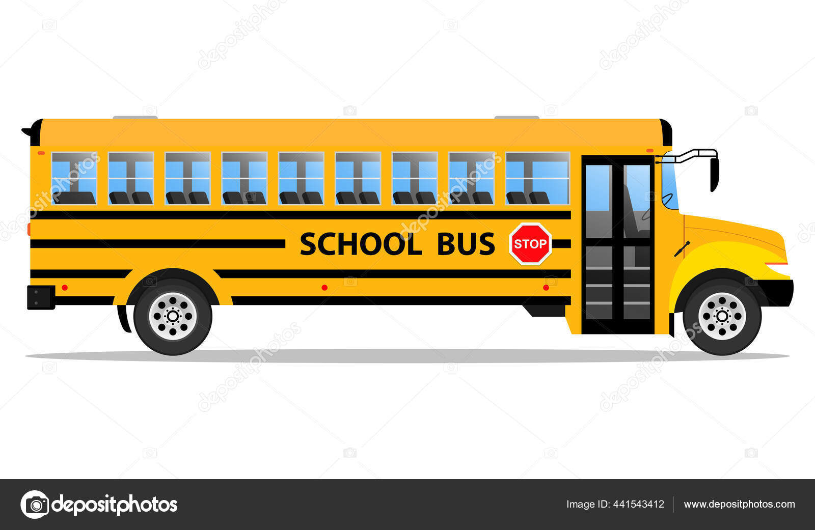 School Bus Side View Vector Stock Vector by ©AntonioFrancois 441543412
