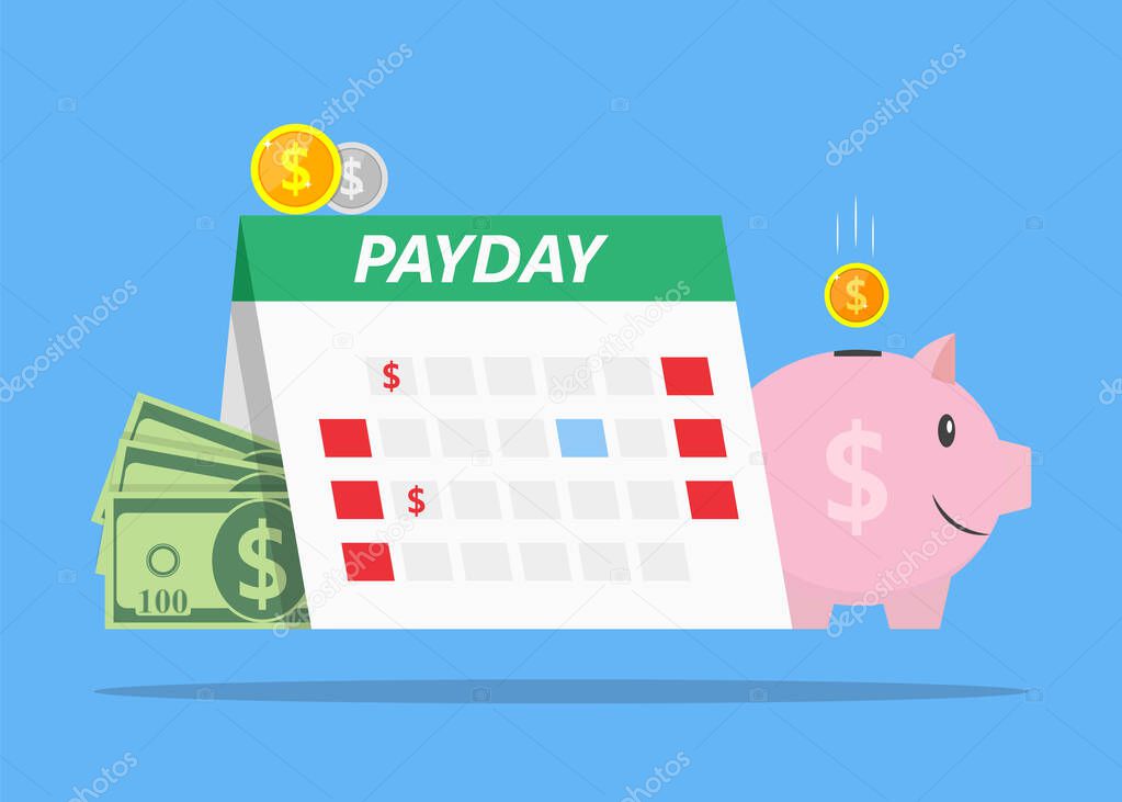 Préstamos de día de pago salario mensual Ilustración Vector 2022