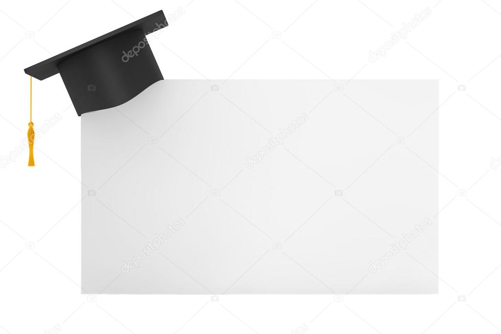 Graduation Academic Cap with Blank Paper — Stock Photo © doomu #100585646