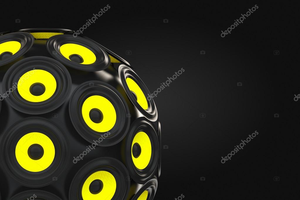 Audio Speakers as Sphere. 3d Rendering — Stock Photo © doomu #107549230