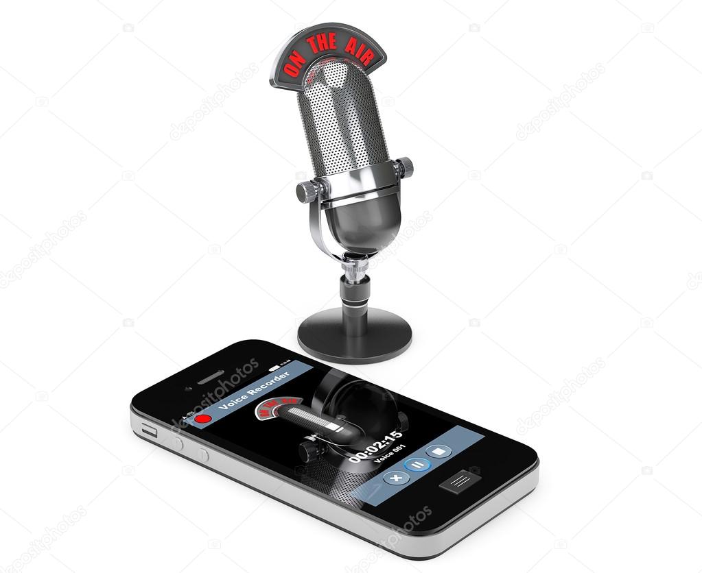 Mobile Phone as Voice Recorder with Microphone Stock Photo by ©doomu ...