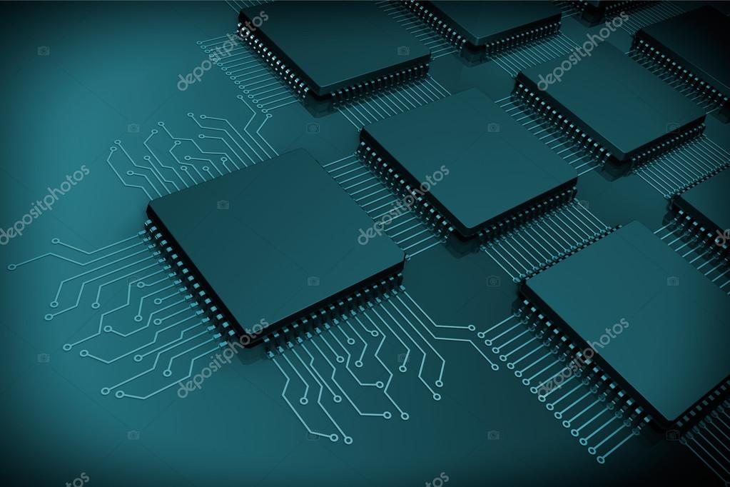CPU Microchips as Circuit — Stock Photo © doomu #71295249
