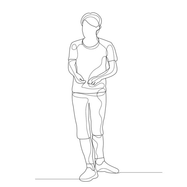 Person Standing Up Drawing Man Look Up Outline Cut Out Stock Images