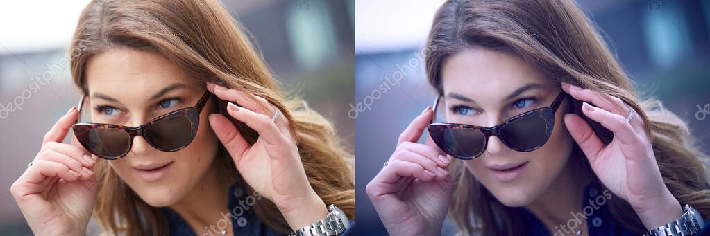 Photo processing before after Stock Photos, Royalty Free Photo ...