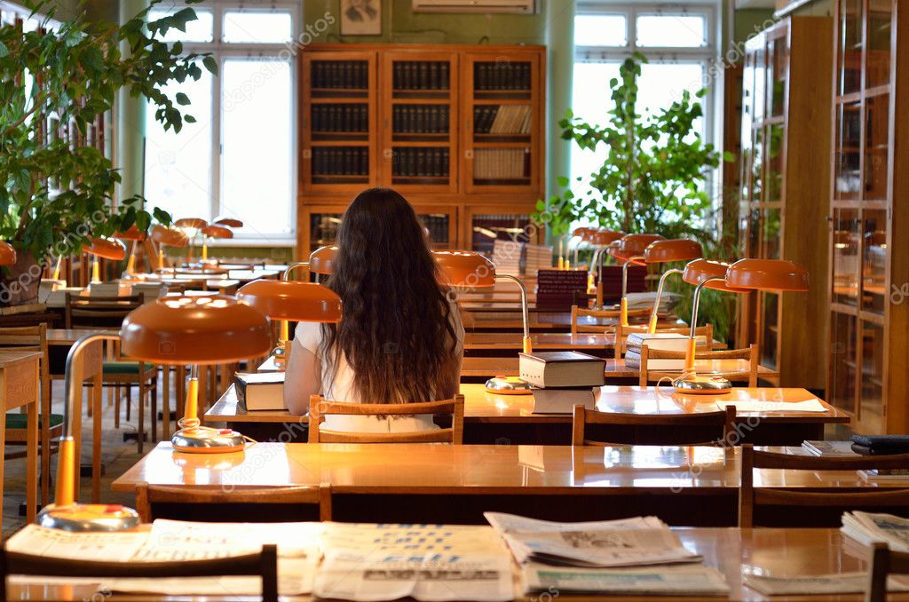 Reading-room in the library Stock Photo by ©olegmit 68776267