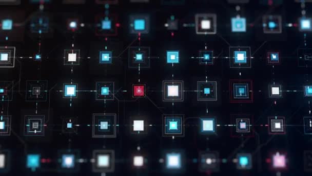 Abstract process of digital data transmission. Animation. Futuristic ...