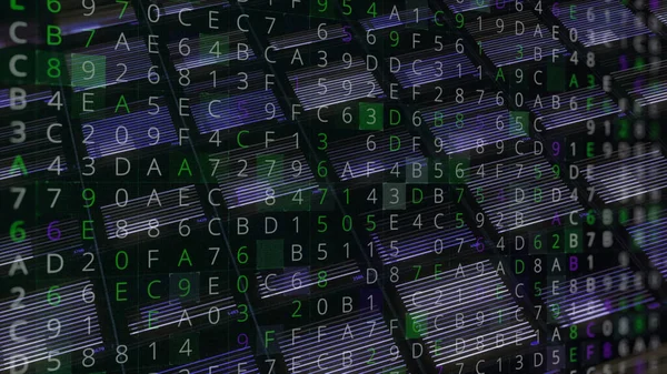 Abstract financial chart with moving numbers and letters on stock ...